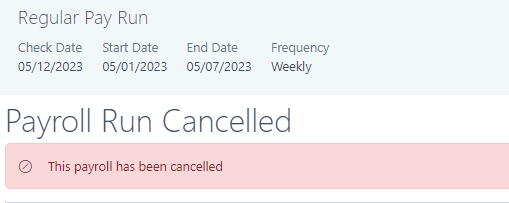 Cancelling and Voiding Payroll