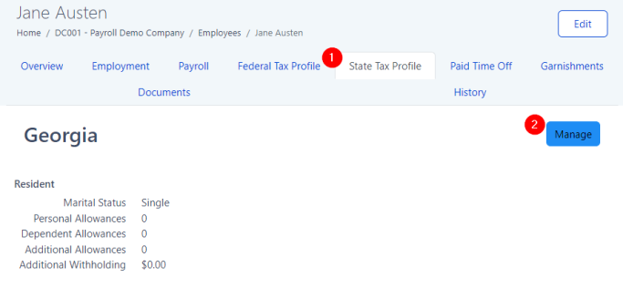 Employee State Tax Profiles