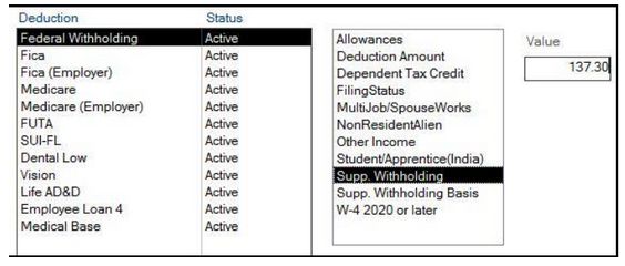 2020 or Later W-4 Form Federal Withholding Set Up