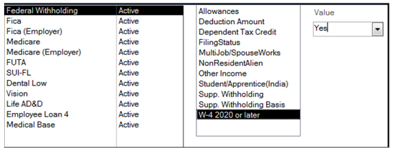 2020 or Later W-4 Form Federal Withholding Set Up