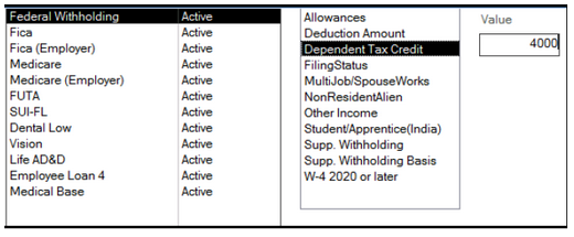 2020 or Later W-4 Form Federal Withholding Set Up