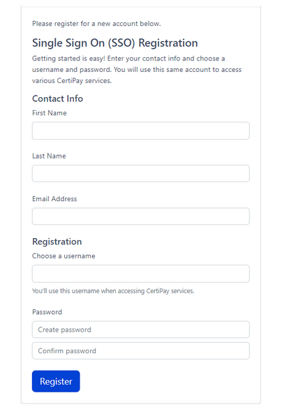 Completing your User Registration