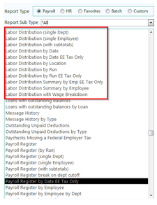Labor Distribution Reports