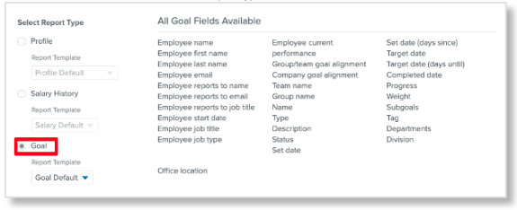 Reports and Exports for Performance Reviews